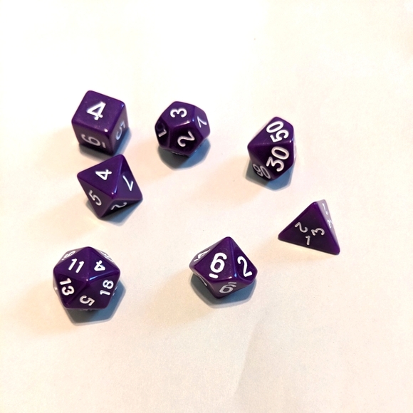 Toys | Polyhedral Dice Set For Dd Tabletop Role Playing Games Purple ...